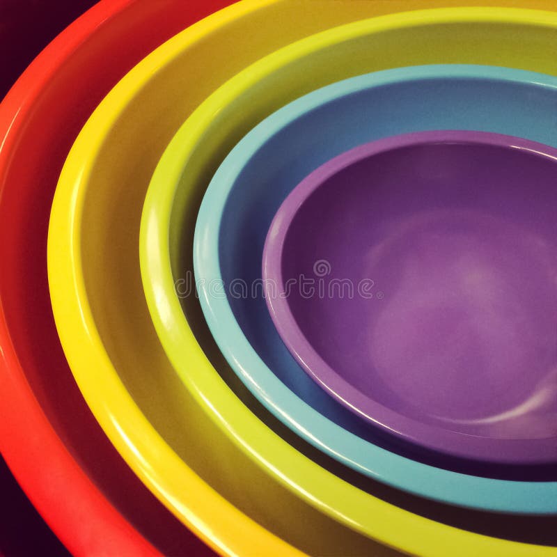 Colorful bowls stock photo. Image of detail, plastic - 40506440