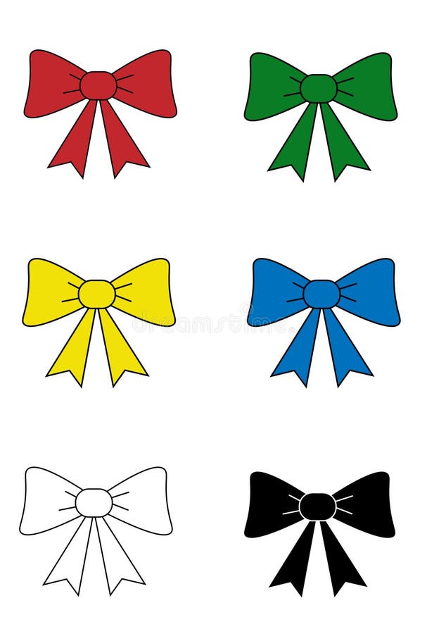 Colorful Bows Set Flat Style Stock Vector - Illustration of decor ...