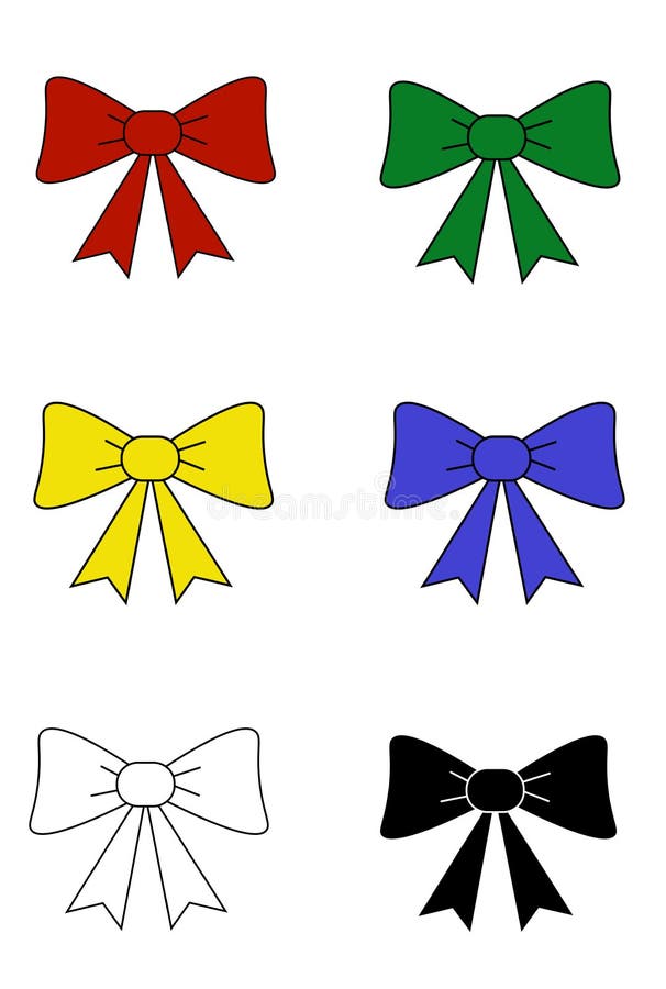 Colorful Bows Set Flat Style Stock Vector - Illustration of celebration ...