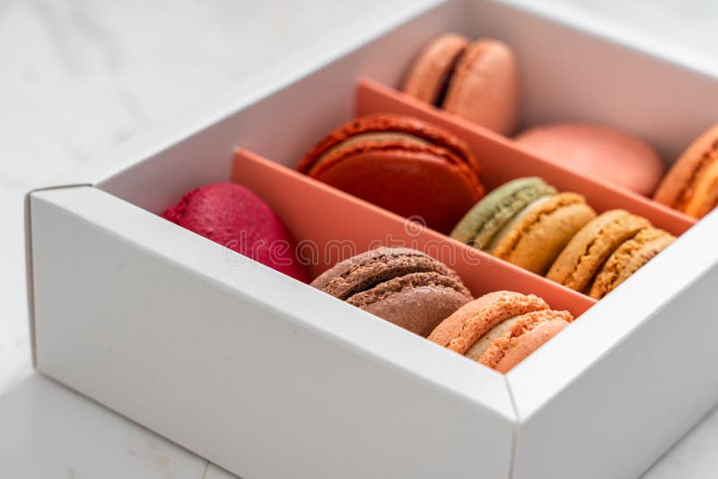 Colorful Box of French Macarons Stock Photo - Image of french, snack ...