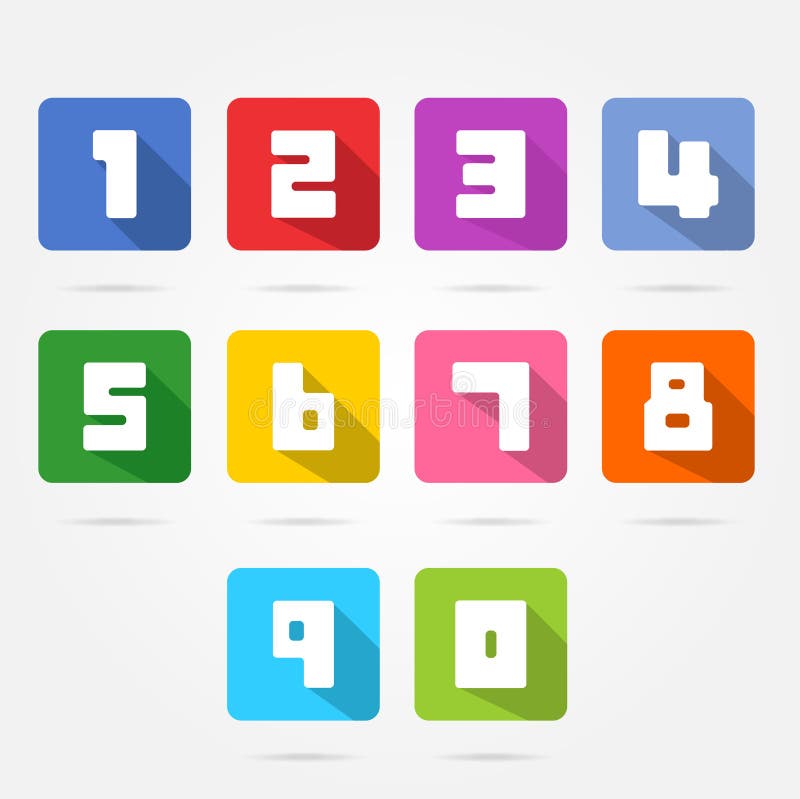 Colorful box numbers set. stock vector. Illustration of comics - 40932865