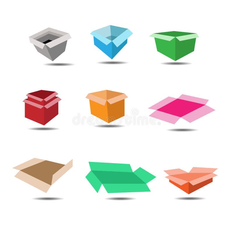 Colorful box and shadow stock illustration. Illustration of template ...