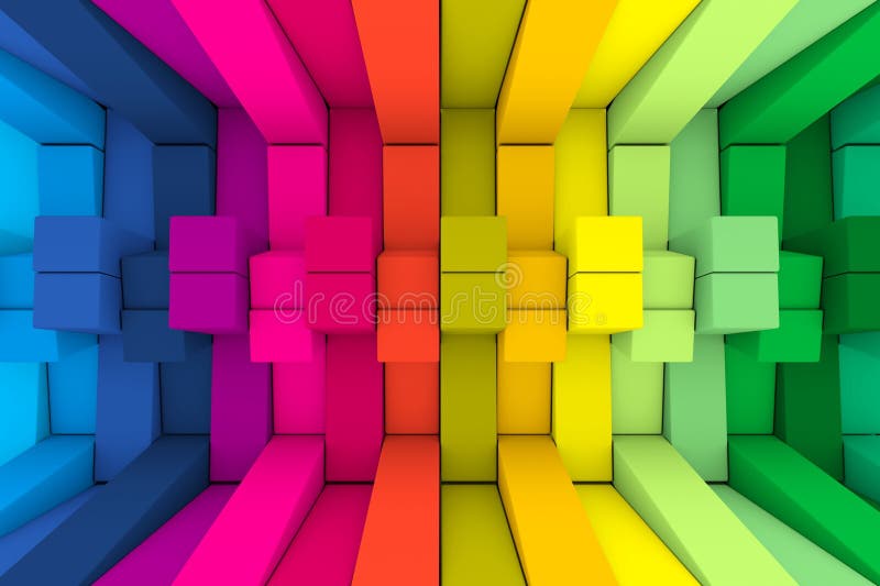 Colorful Boxes Abstract Background 3D Stock Illustration - Illustration ...