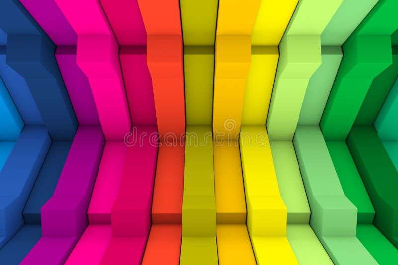 Colorful Boxes Lines Abstract Background 3D Stock Illustration ...