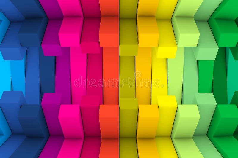 Colorful Boxes Lines Abstract Background 3D Stock Illustration ...