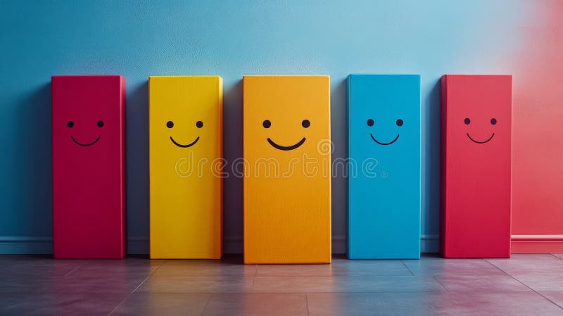 Colorful Boxes Showing Customer Satisfaction Rating Increasing Stock ...
