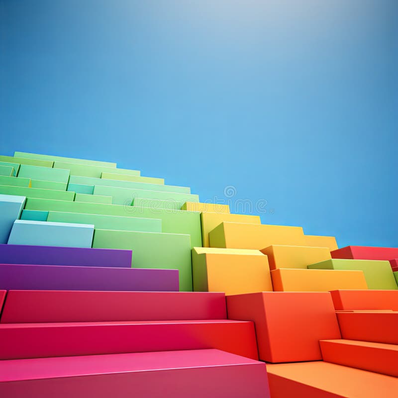 Colorful Boxes Stacked in Vibrant Arrangement Stock Illustration ...