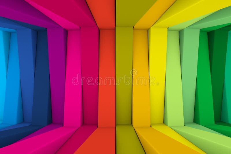 Colorful Boxes Triangles Nonuniform Abstract Background 3D Stock ...