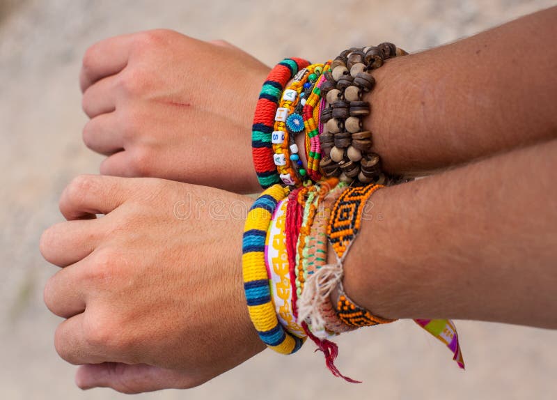 Colorful Bracelets on Their Hands Stock Image - Image of decoration ...