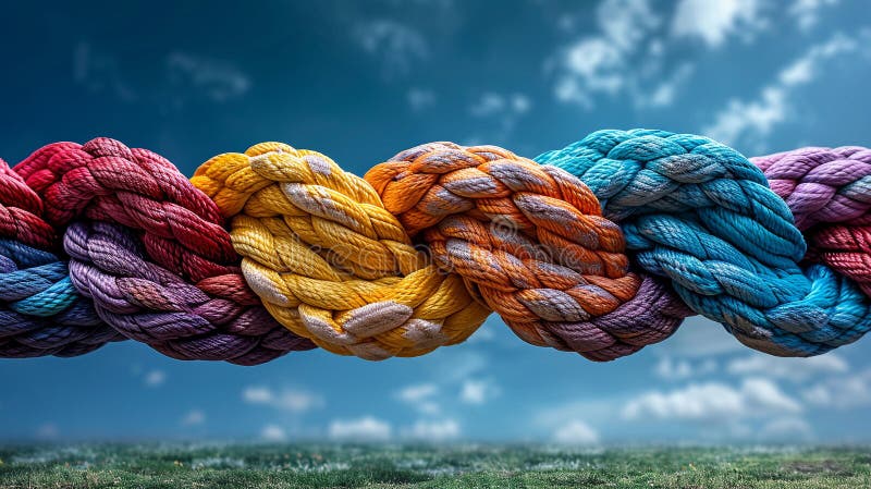 Colorful Braid Rope. Symbol of Strong Teamwork and Partnerships. AI ...