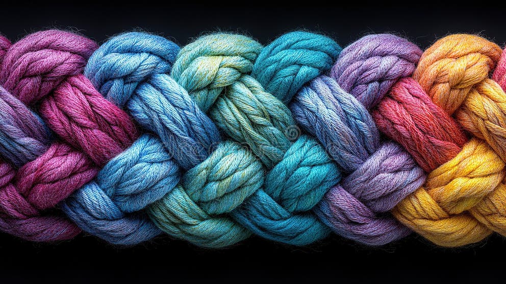 Colorful Braided Rope Texture Stock Image - Image of stitching ...