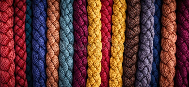 Colorful Braided Ropes Displaying Variety of Textures and Hues for ...