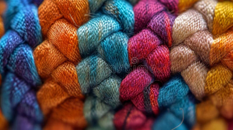 Colorful Braided Textile Fabric Close Up Stock Illustration ...