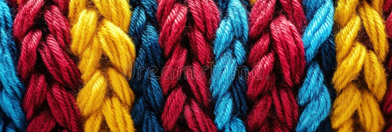 Colorful Braided Yarn Pattern Red Blue Yellow Strands Stock Photos ...