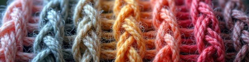 Colorful Braided Yarn Texture with Multicolor Threads Woven in Pattern ...