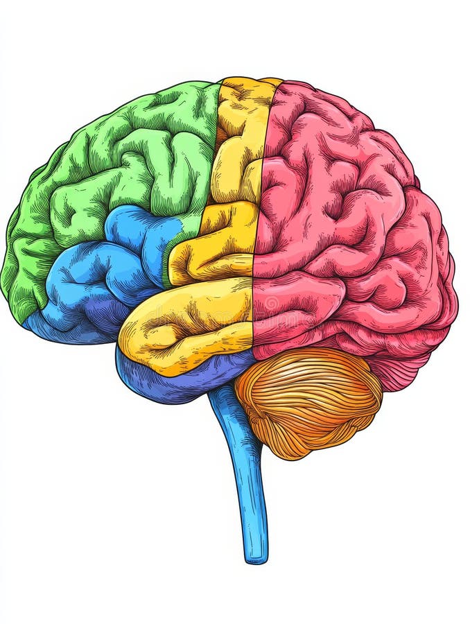 Colorful Brain Anatomy Illustration a Detailed Illustration of the ... Colorful Brain Anatomy Illustration a Detailed Illustration of the ...