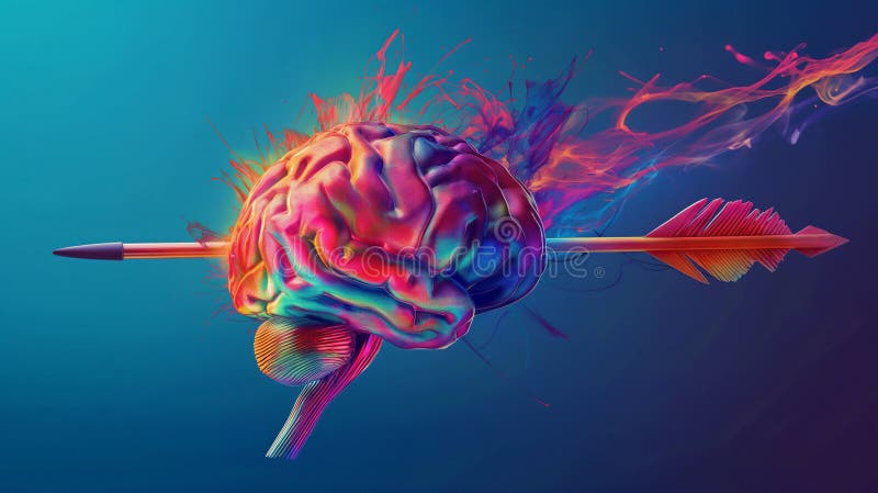 Colorful Brain with an Arrow through it, Featuring Dynamic Paint ...