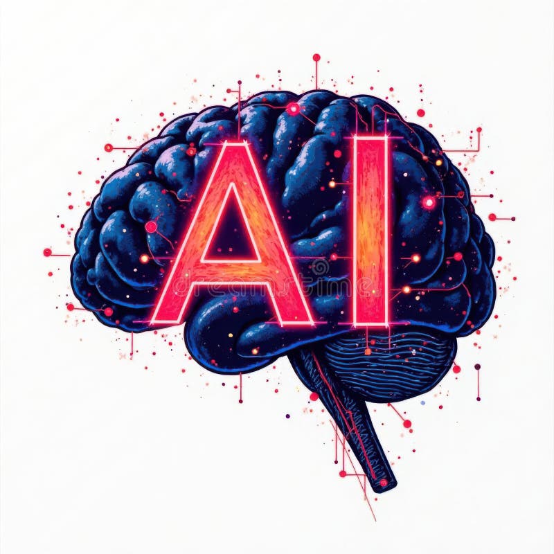 Colorful Brain Artwork Illustrating the Concept of Artificial ...