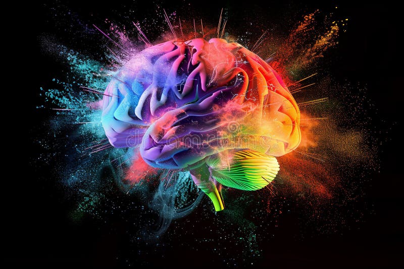 Colorful Brain Explosion stock illustration. Illustration of explosion ...