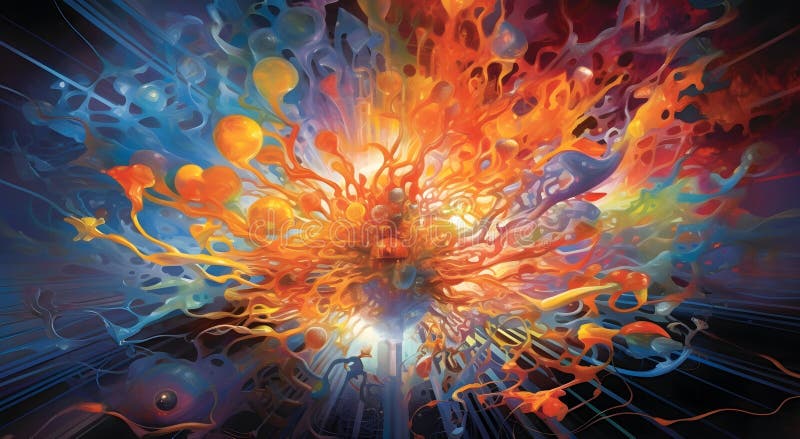 Colorful Brain Explosion Concept Stock Illustration - Illustration of ...