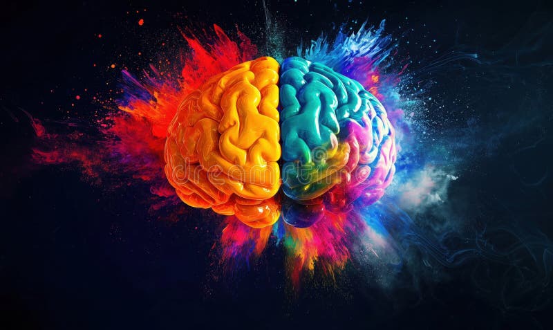 Colorful Brain Illustration Representing Creativity Intellect Vibrant ...
