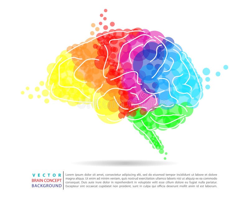 Colorful Brain Image Concept in Vector Illustration Stock Vector ...