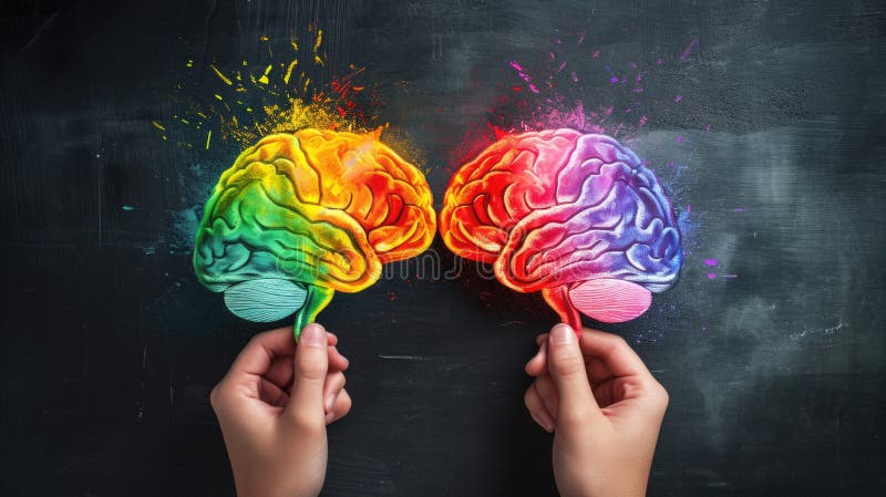 Colorful Brain Lollipops on a Blackboard Stock Illustration ...