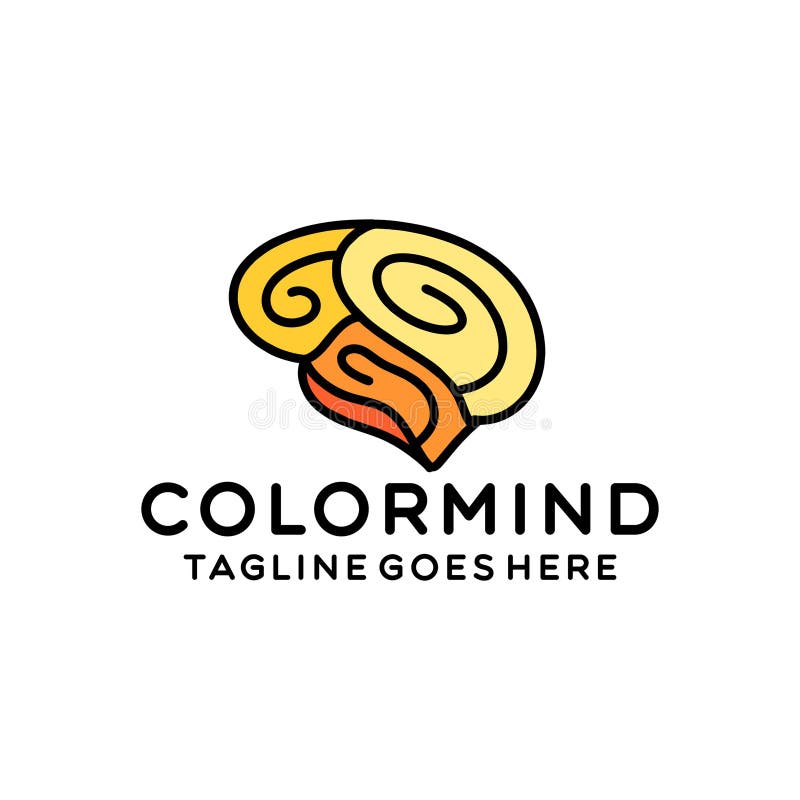 Colorful Brain Mind Idea Logo Vector Design Illustration Emblem Stock ...