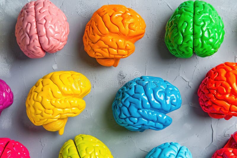 Colorful Brain Model Collection Stock Illustration - Illustration of ...
