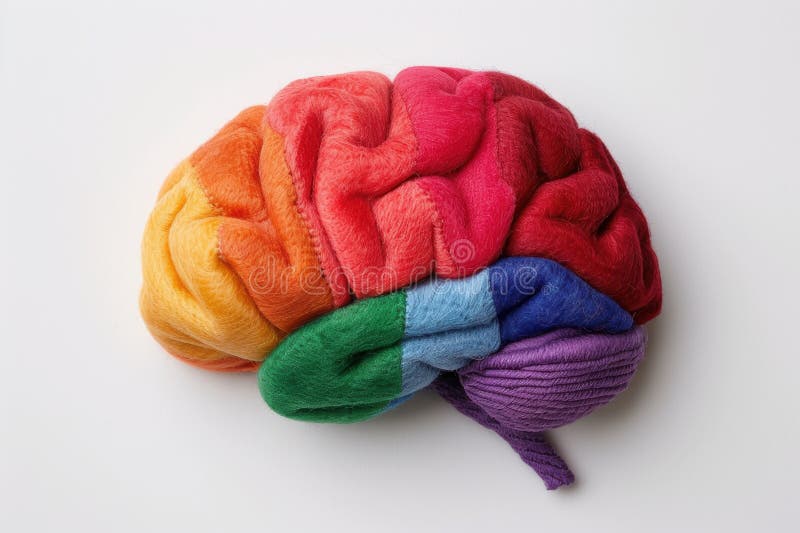 Colorful brain model stock illustration. Illustration of psychology ...