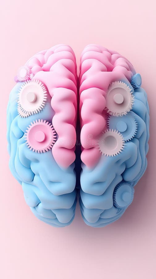 Colorful Brain Model with Gears Symbolizes Creativity and Analytical ...