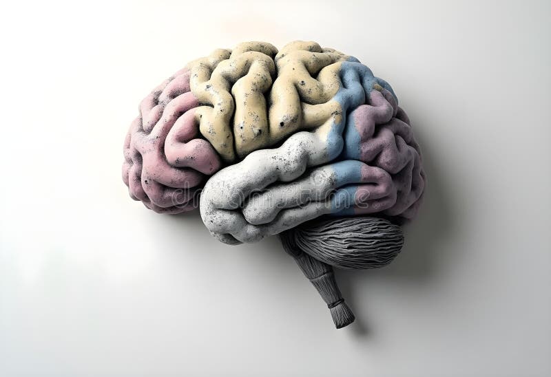 Colorful Brain Model Showcasing Intricate Textures and Details ...