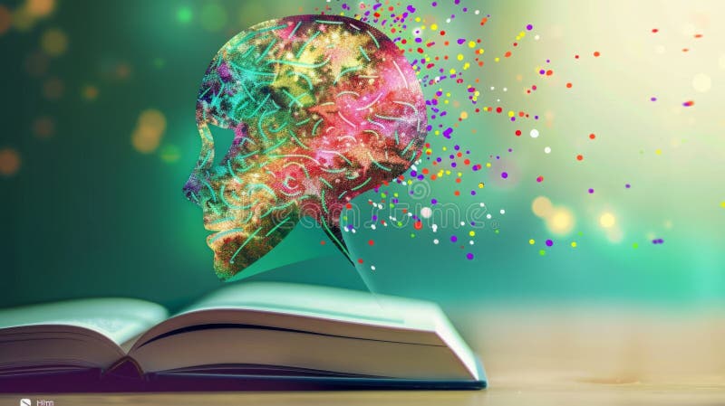 Colorful Brain Resting on Open Book Stock Image - Image of intelligence ...