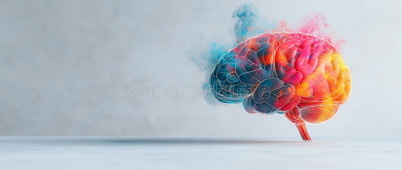 Colorful Brain with Smoke Representing Creativity and Thought Processes ...