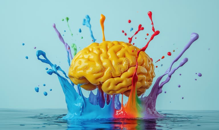 Colorful Brain Splash Representing Creativity and Innovation in Art and ...