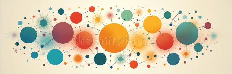 Colorful Brainstorm Chart Features Central Theme, Linked Thought ...