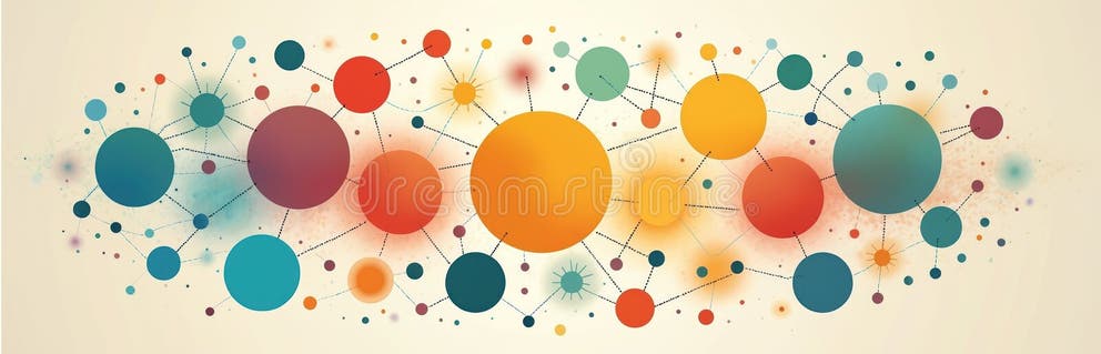 Colorful Brainstorm Chart Features Central Theme, Linked Thought ...