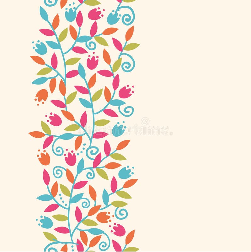 Colorful Branches Vertical Seamless Pattern Stock Vector - Illustration ...
