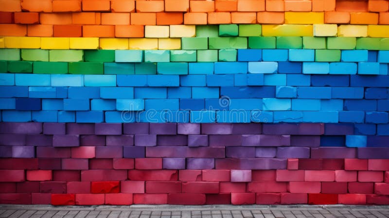 Colorful Brick Wall Abstract Background Texture. Neural Network Ai ...