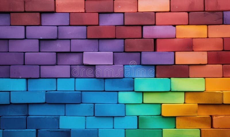 Colorful Brick Wall Background. Abstract Background of Colorful Brick ...