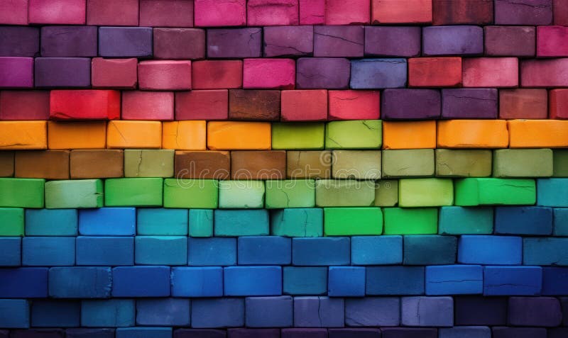 Colorful Brick Wall Background. Abstract Background of Colorful Brick ...