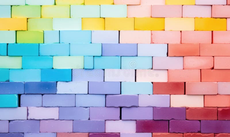 Colorful Brick Wall Background. Abstract Background of Colorful Brick ...