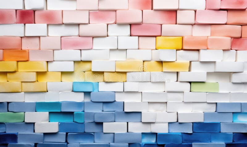 Colorful Brick Wall Background. Abstract Background of Colorful Brick ...