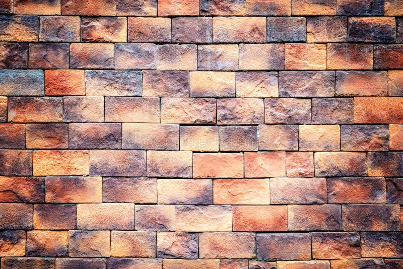 Colorful Brick Wall Background. Stock Photo - Image of material ...