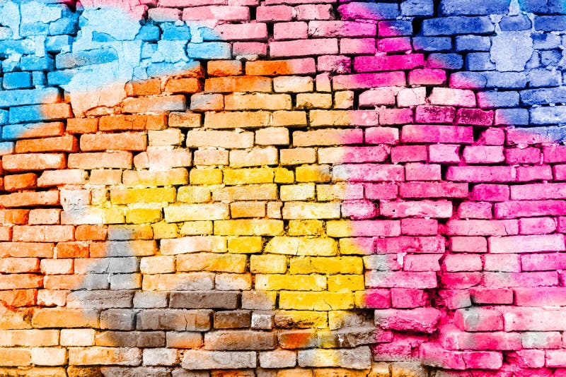 Colorful brick wall stock image. Image of clean, creative - 95625293