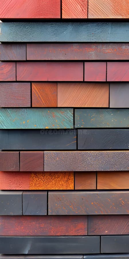 Colorful Brick Wall, Building Materials, Modern Architecture, Abstract ...