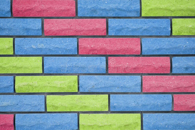 Colorful brick wall stock image. Image of blue, aged - 51273377