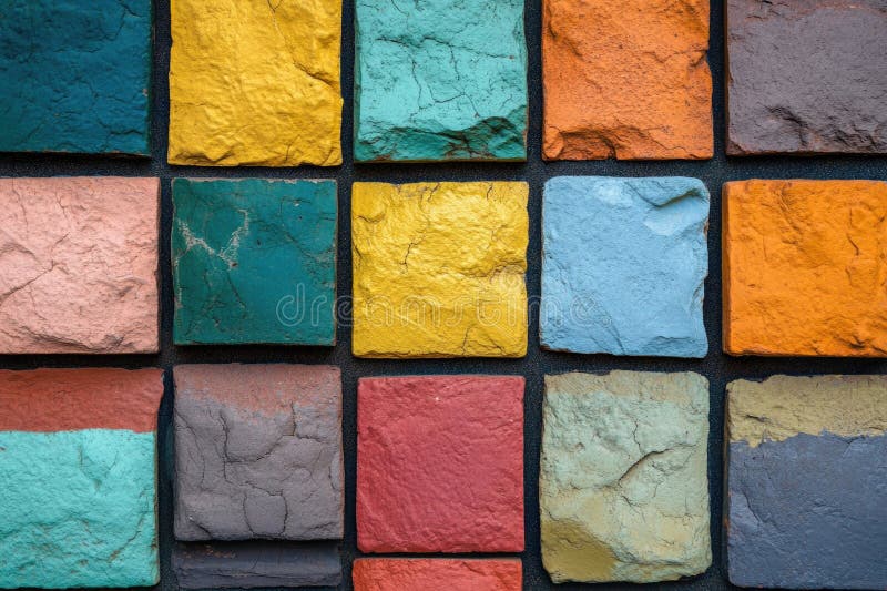 Colorful Brick Wall Close Up Stock Photo - Image of structure, pattern ...