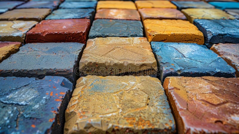 Colorful brick wall stock illustration. Illustration of brown - 324715039