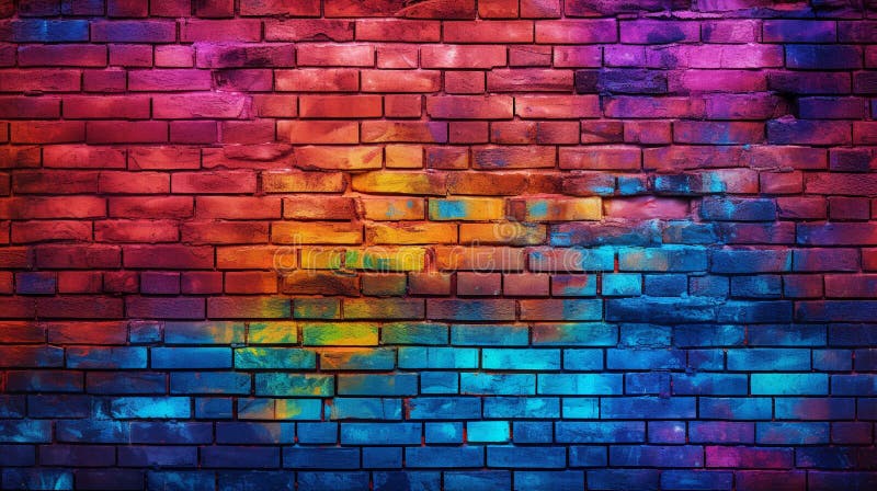 Colorful Brick Wall Graffiti Stock Illustration - Illustration of ...